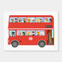 Red London Bus Print By Showler and Showler | notonthehighstreet.com