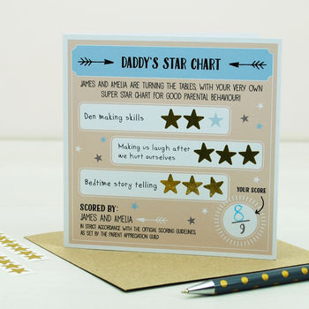 personalised star chart, father's day card by cloud 9 design ...
