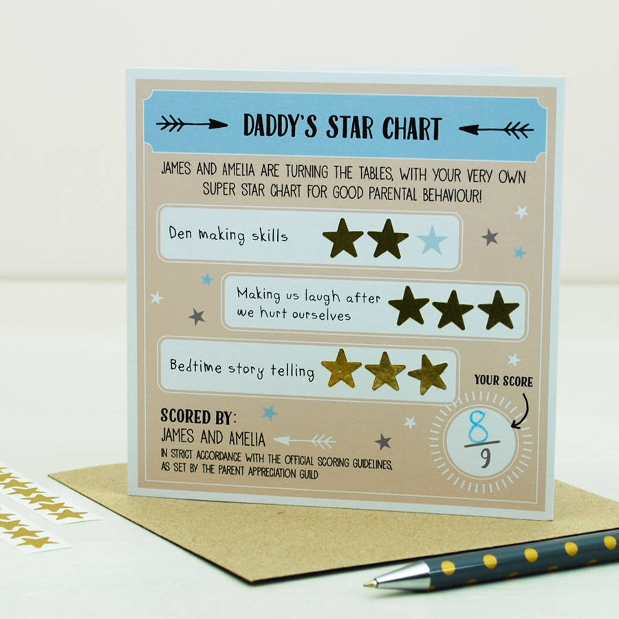 personalised star chart, father's day card by cloud 9 design ...