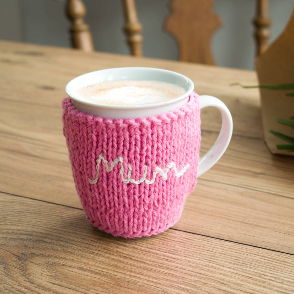 Hand Embroidered 'Mum' Mug Cosy By Chi Chi Moi | notonthehighstreet.com