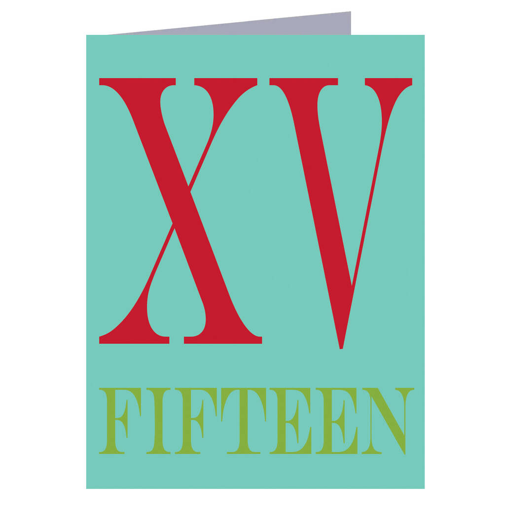 Mini Roman Numerals Fifteen Card By Kali Stileman Publishing ...