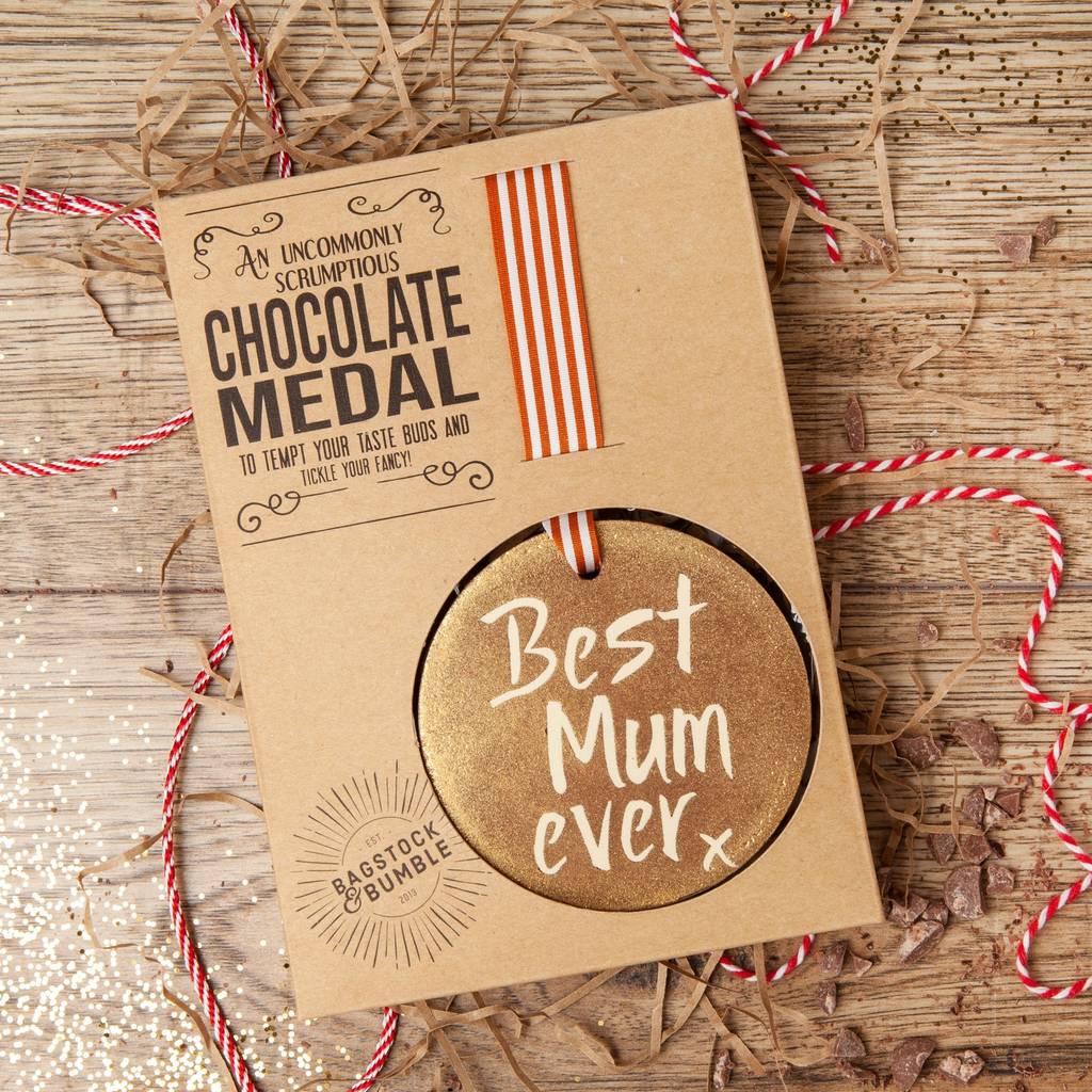 'best Mum Ever' Chocolate Gold Medal By Bagstock & Bumble ...