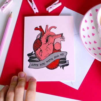 Anatomical Heart Valentine's Card By Laura Crow | notonthehighstreet.com