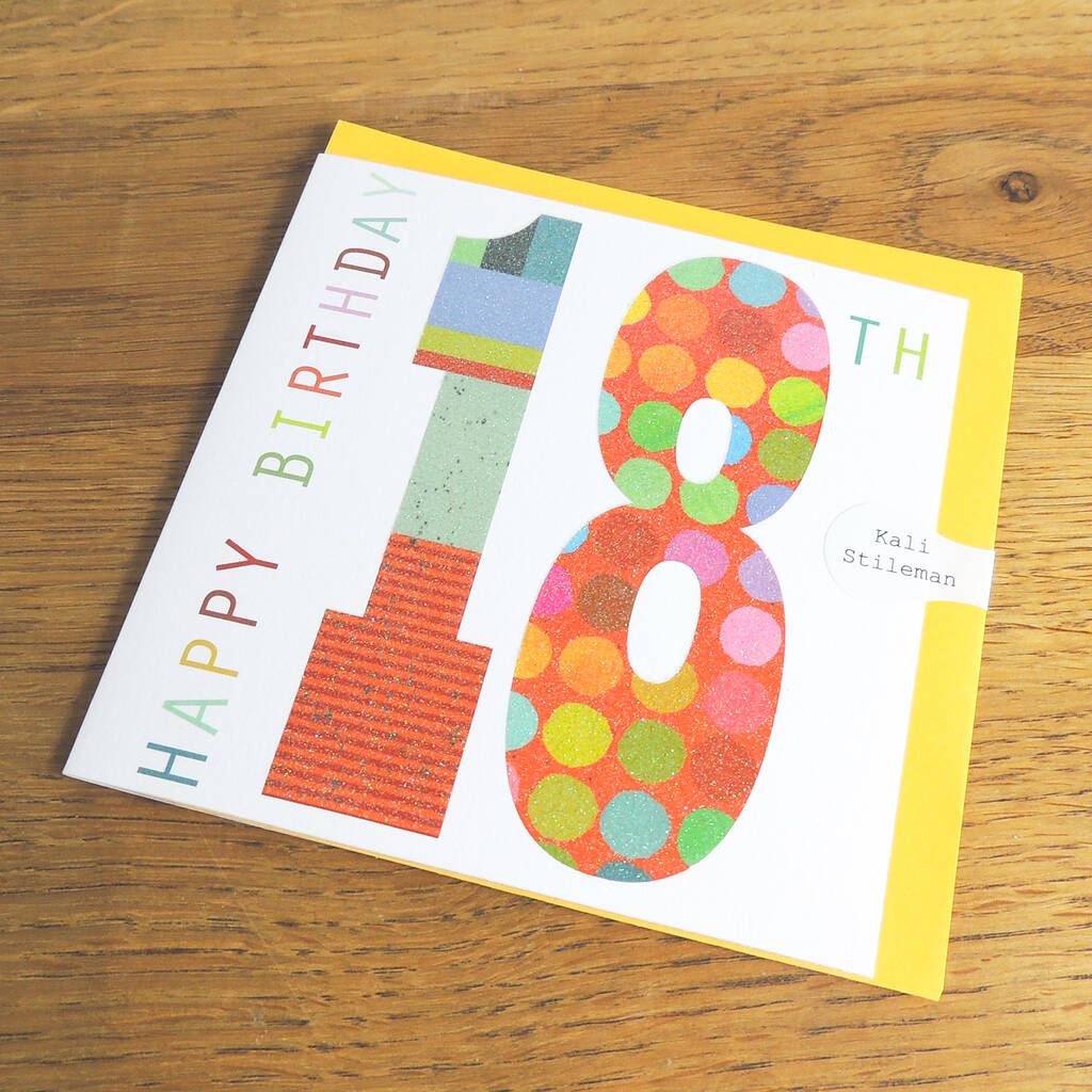 Glittery Number Eighteen Card By Kali Stileman Publishing