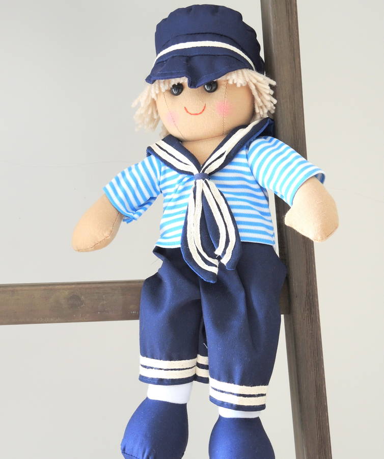 personalised sailor boy rag doll by the alphabet gift shop ...