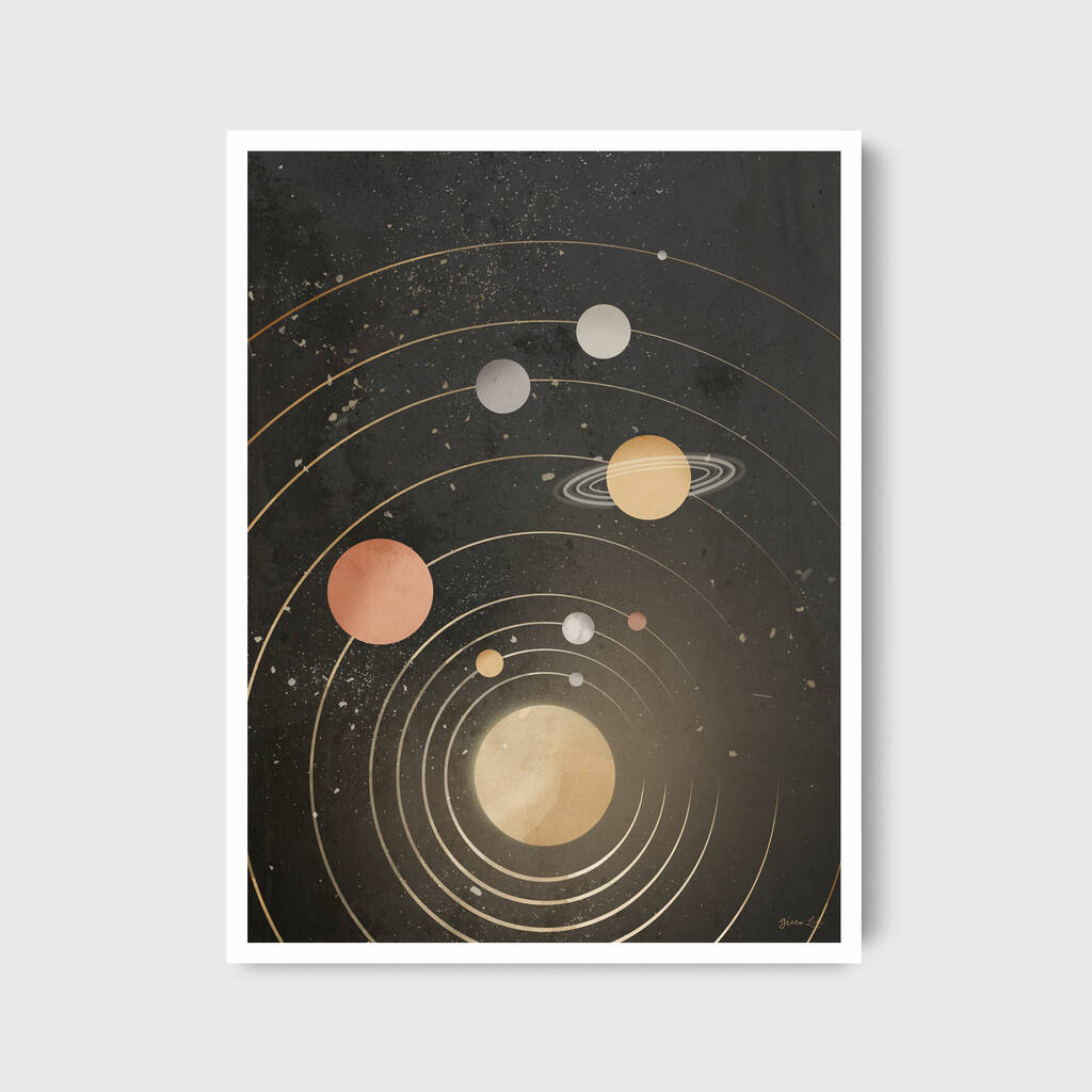 Solar System Art Print By Green Lili | notonthehighstreet.com