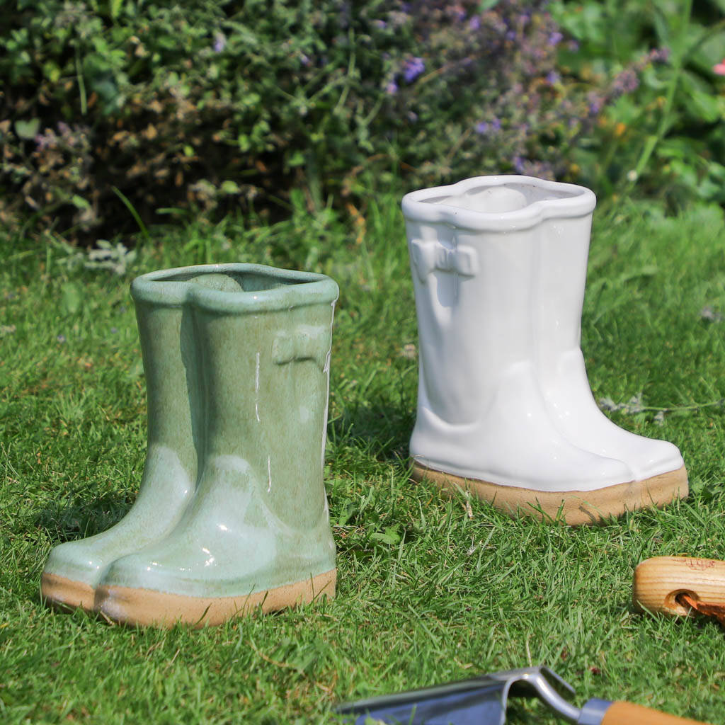 Personalised Mini Welly Boot Garden Planters By Dibor ...