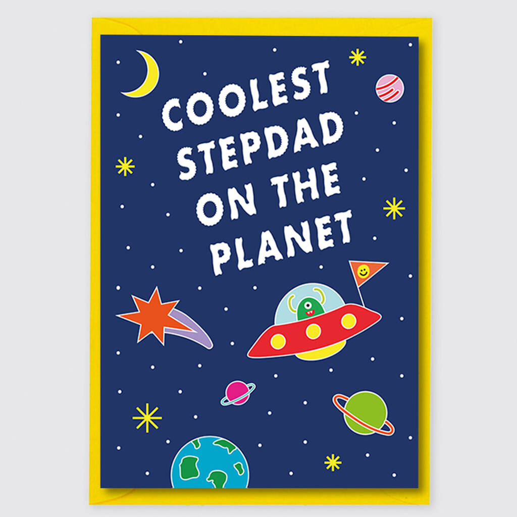Coolest Stepdad On The Planet Fathers Day Birthday Card By I AM A ...