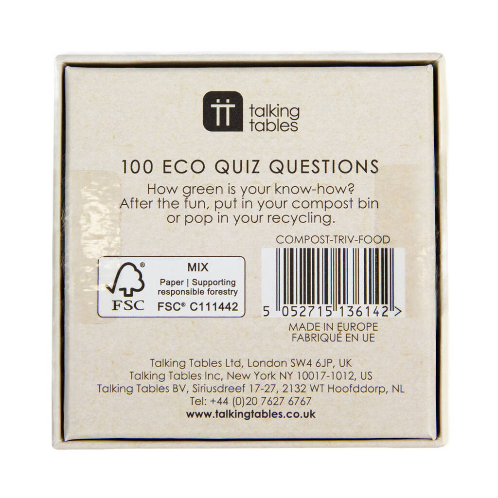 Compostable Trivia Game Boxes By Postbox Party | notonthehighstreet.com