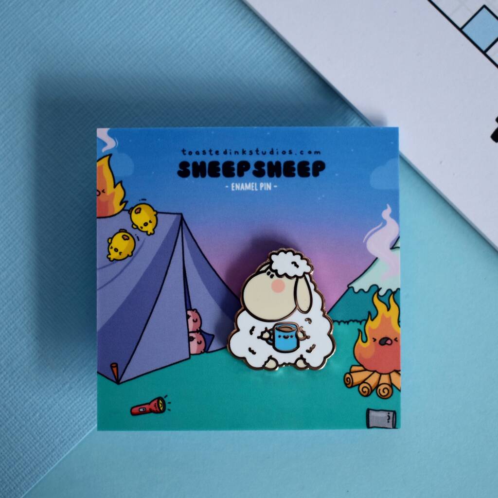 Cute Sheep Enamel Pin By Toastedink | notonthehighstreet.com