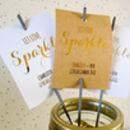 set of 12 'sparkle' personalised sparkler covers by sixpence paperie ...