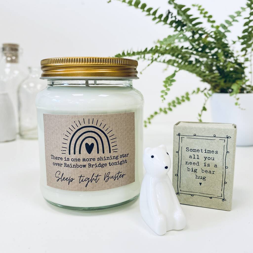 Rainbow Bridge Pet Loss Personalised Candle Gift Box By Lollyrocket ...