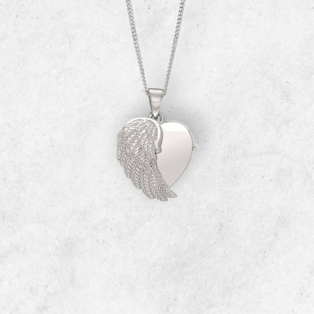 Personalised Guardian Angel Locket In Sterling Silver By Songs of Ink ...