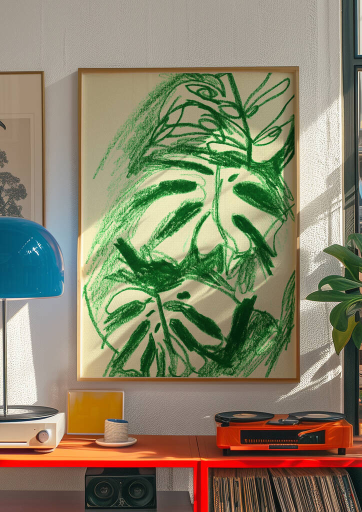 Monstera Plant Illustrated Print By Majukooo