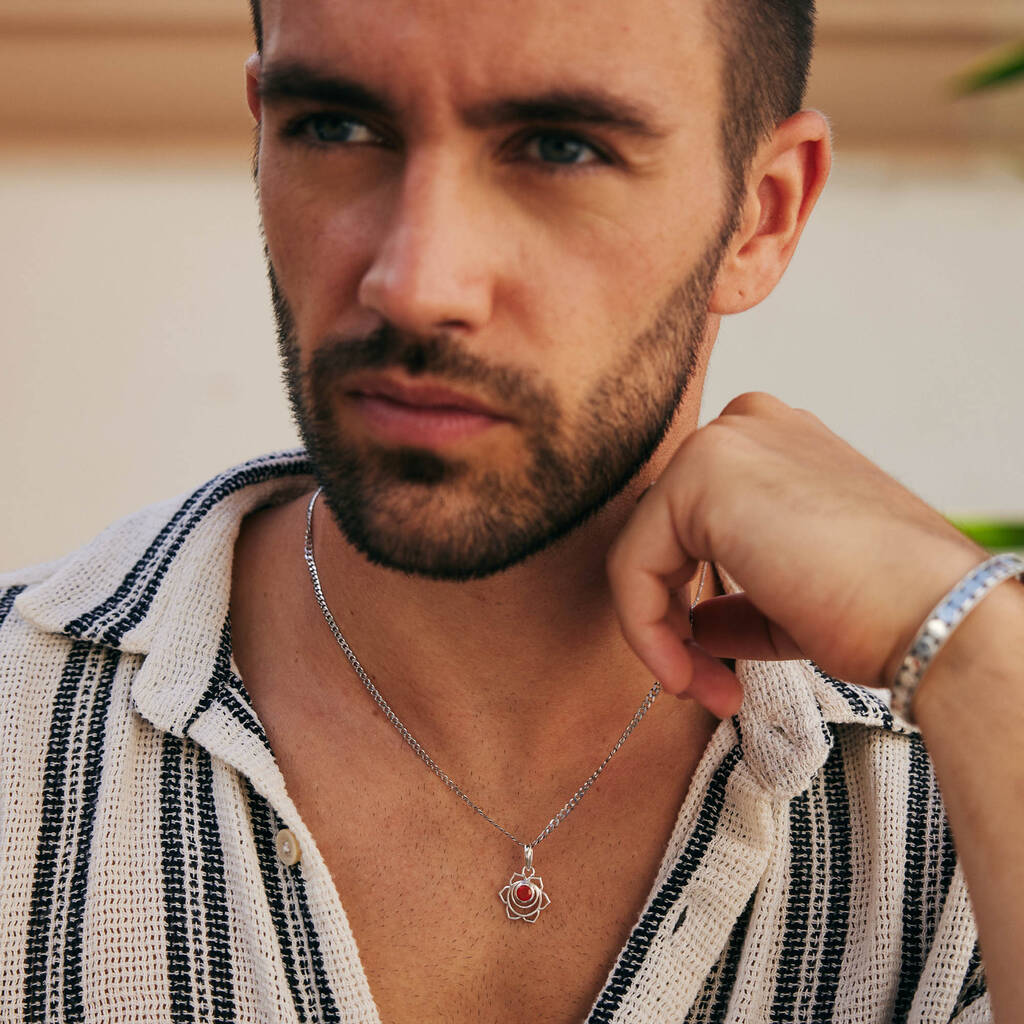 Men's Sacral Chakra Sterling Silver Necklace By Charlotte's Web Jewellery