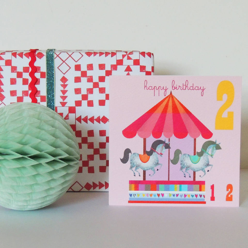 happy birthday merry go round two card merry by kali stileman ...