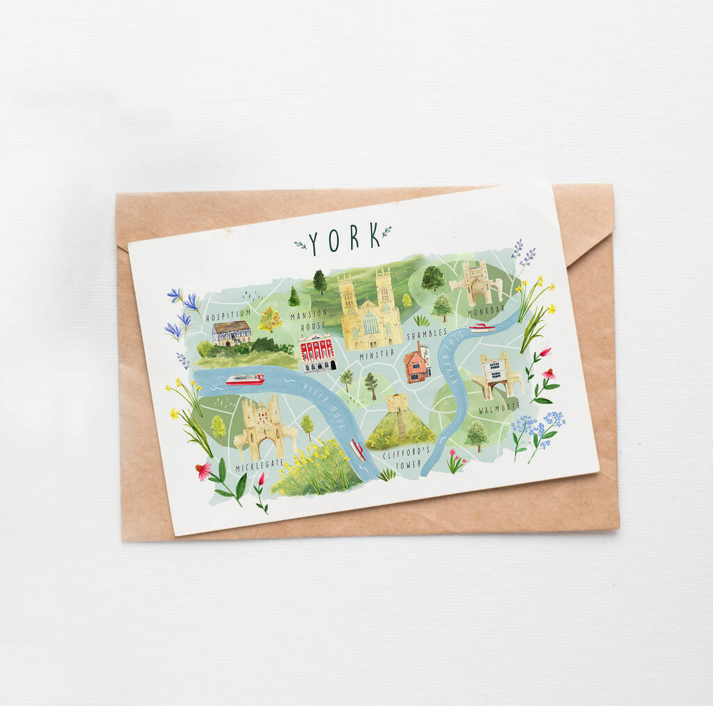 York Map Card By Hannah Green Illustration
