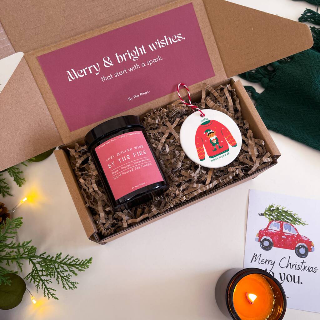 Personalised Believe Your Elf Christmas Candle Gift Set By By The Pines