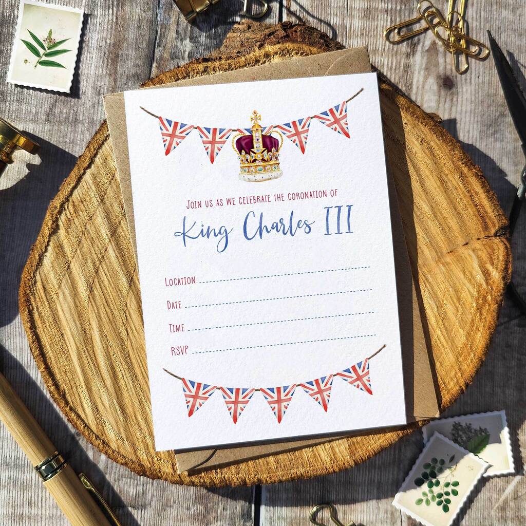 King Charles 3rd Crown Coronation Party Invitations By Paper Willow ...