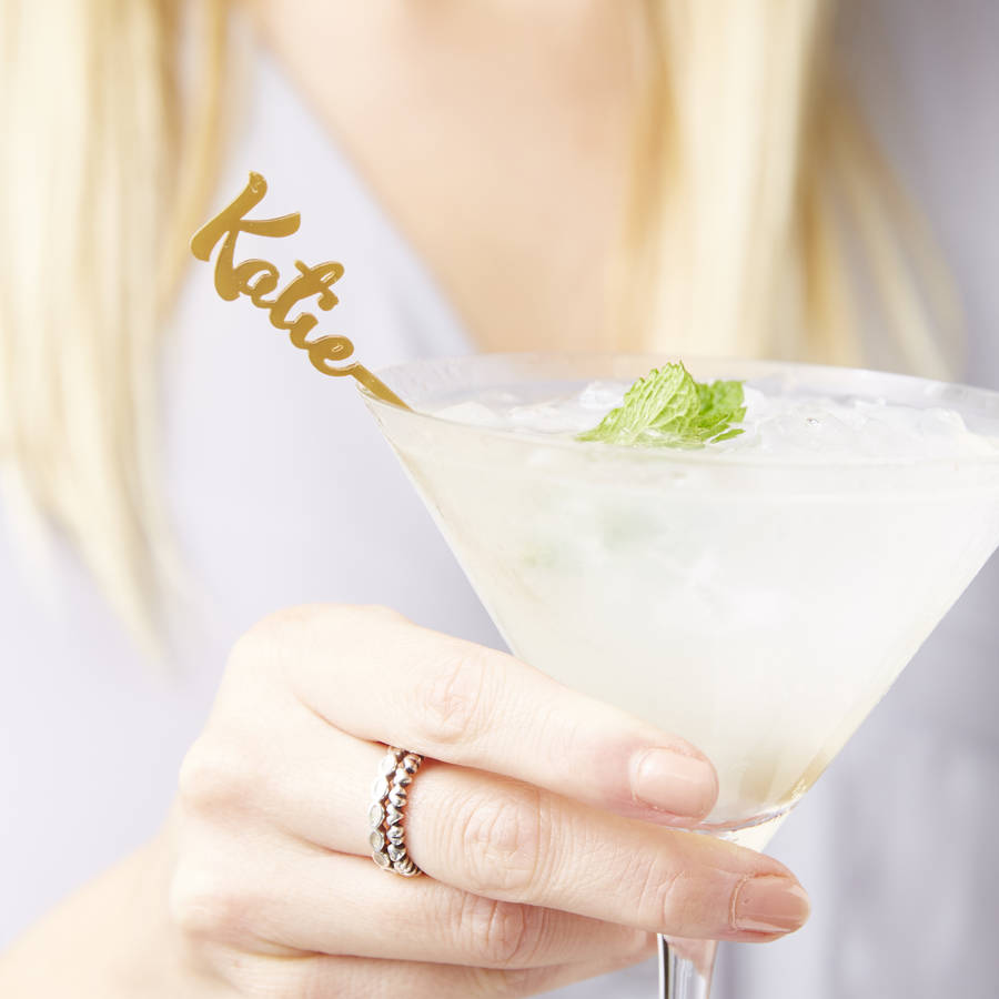 personalised cocktail drink stirrer by sophia victoria joy ...
