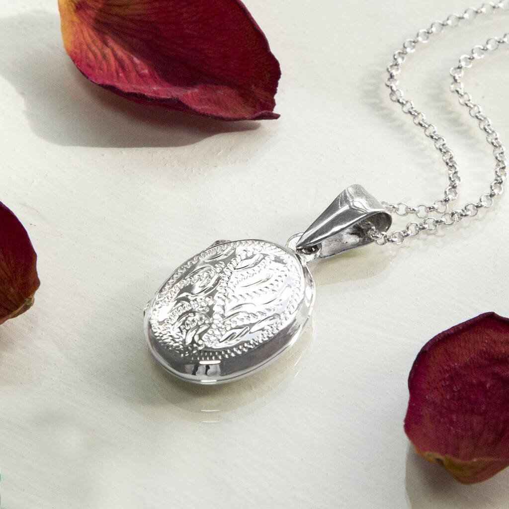 Sterling Silver Decorative Oval Locket By Martha Jackson Sterling ...