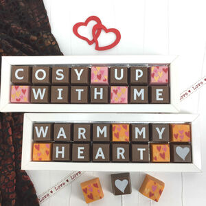 Cosy Up With Me Chocolate Messages Personalised Gift By Cocoapod ...