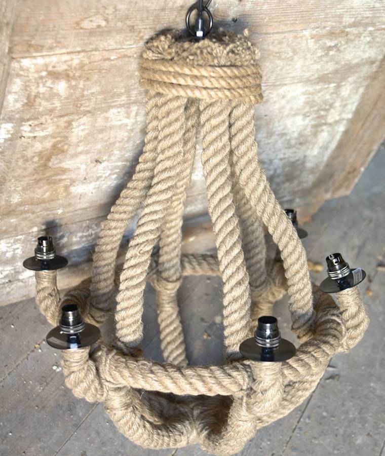 natural rope chandelier by the best room | notonthehighstreet.com