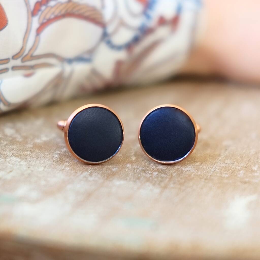 Hand Made Real Leather Cufflinks By Gracie Collins | notonthehighstreet.com