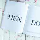 hen party memory and message book by illustries | notonthehighstreet.com