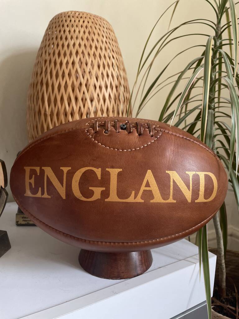 England Rugby Ball With Stand By vintage sports