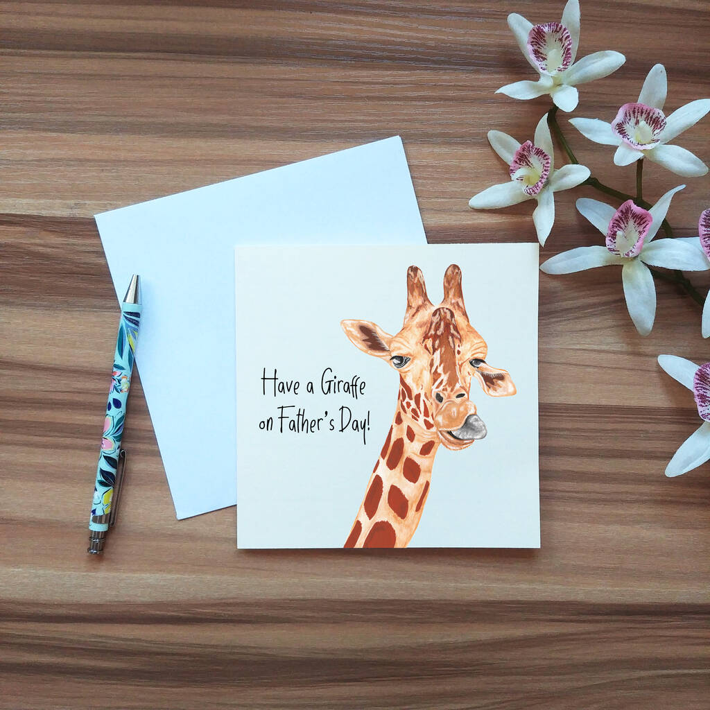 Giraffe Father's Day Card By Laura Stanley Designs | notonthehighstreet.com