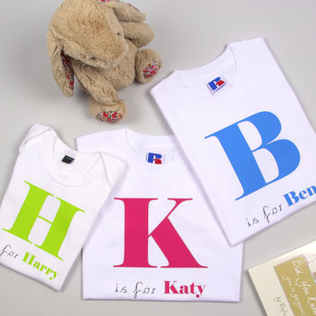 children's personalised alphabet t shirts by the alphabet gift shop ...