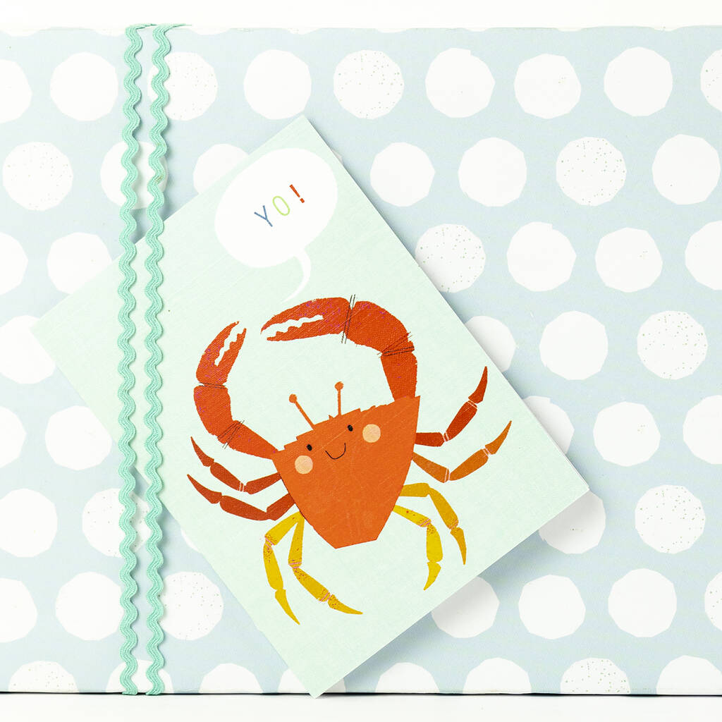 Mini Crab Greetings Card By Kali Stileman Publishing