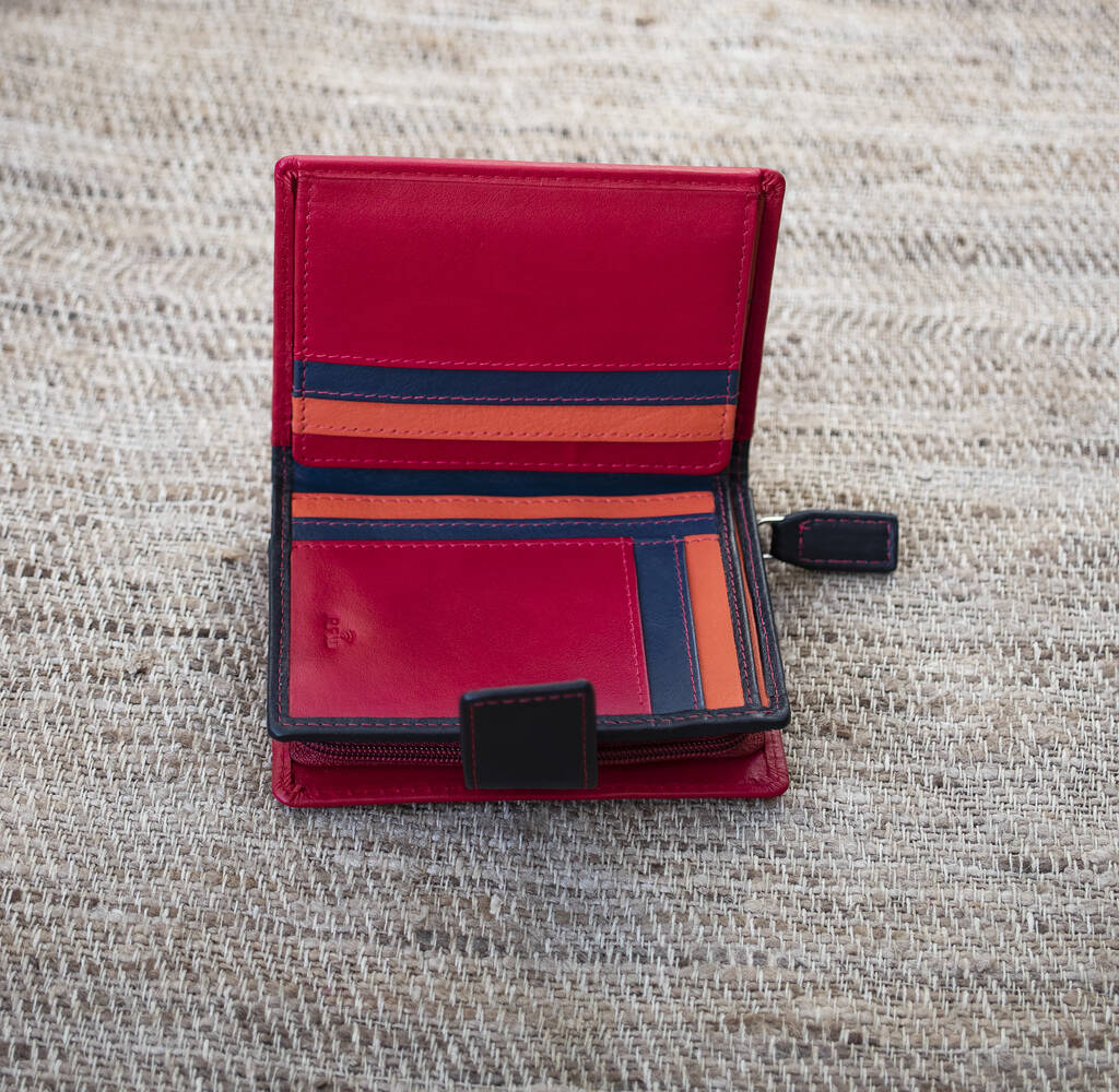 Personalised Red Small Leather Purse Wallet By Wombat ...