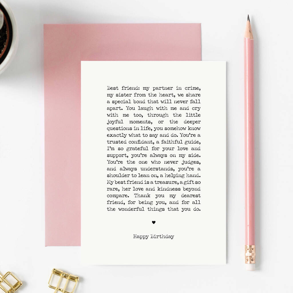 Best Friend Greetings Card By The Stamford Studio | notonthehighstreet.com