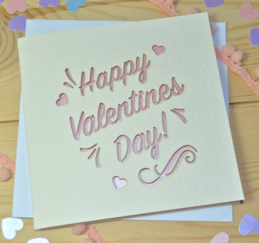 'happy Valentines Day' Laser Cut Card By Sweet Pea Design ...