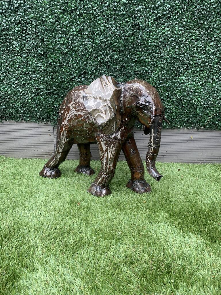 Elephant One Foot Metal Sculpture By Pangea Metal Sculptures ...