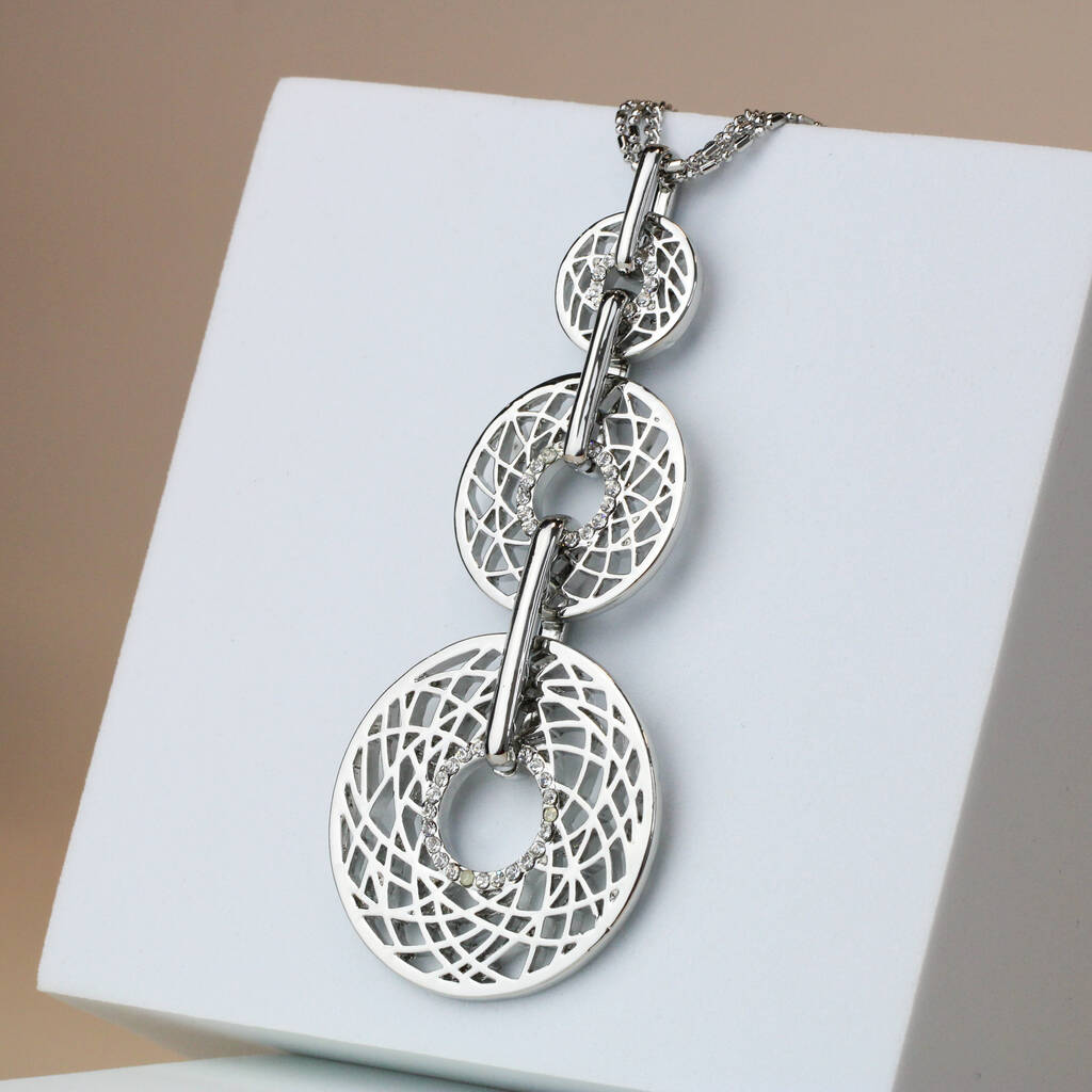 Geometric Long Circle Pendant Necklace By GY Studios