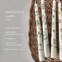 Personalised Hand Painted Forget Me Not Taper Candles By Kazoku Workshop