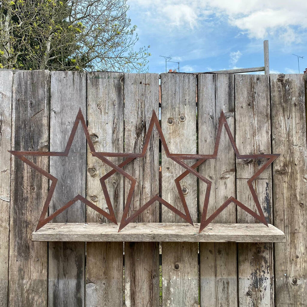 Three Extra Large Rusted Metal Barn Stars By Rw Norfolk ...