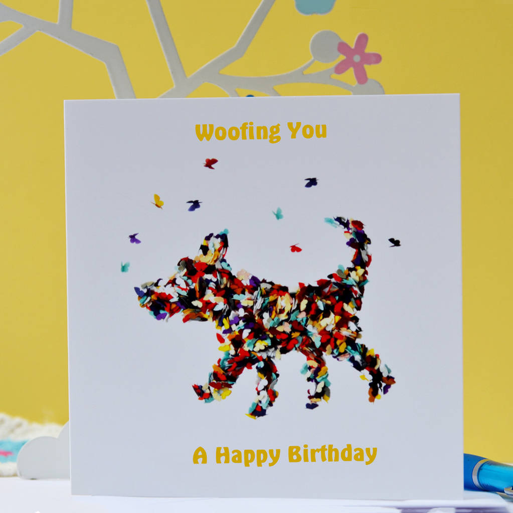 dog birthday card, happy birthday from your dog card by inkywool ...