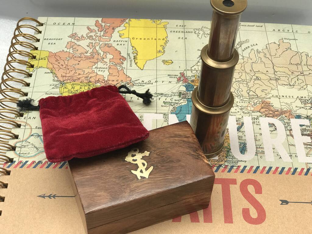 six inch brass handheld mini telescope with wooden box by reason season ...