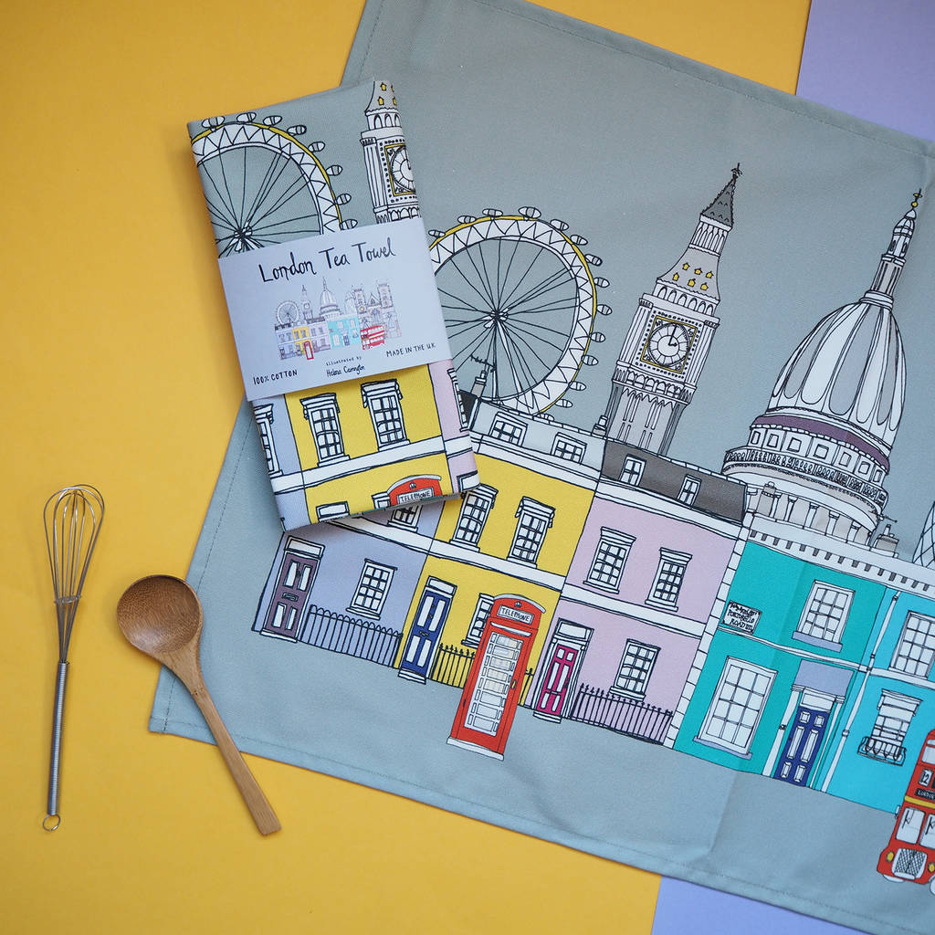 London Skyline Tea Towel By Helena Carrington Illustration ...