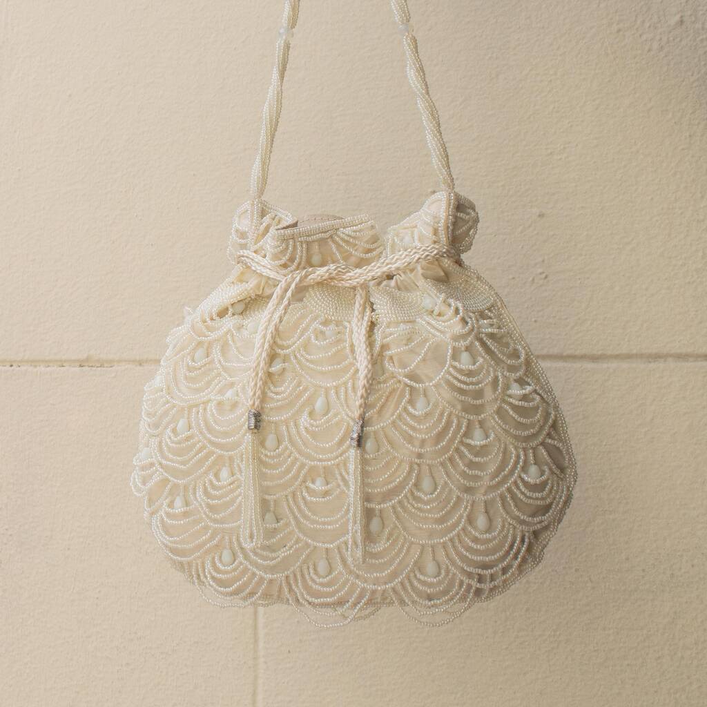 Leyana Potli Bag Off White By Atiya Choudhury