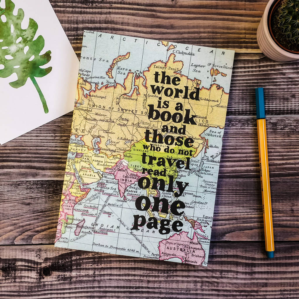Inspirational The World Is A Book Travel Journal By Bookishly Inspirational The World Is A Book Travel Journal By Bookishly