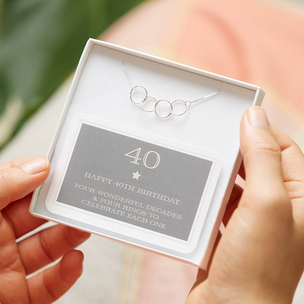 40th Birthday Rings Necklace By My Posh Shop | notonthehighstreet.com