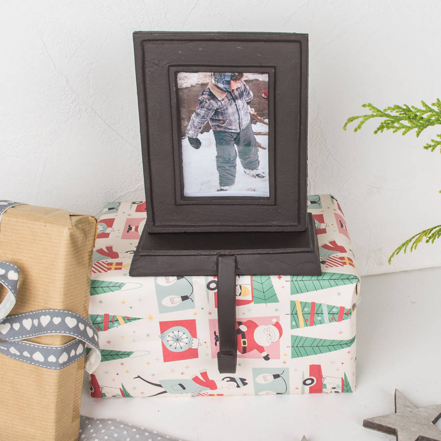 cast iron photo frame christmas stocking holder by dibor ...