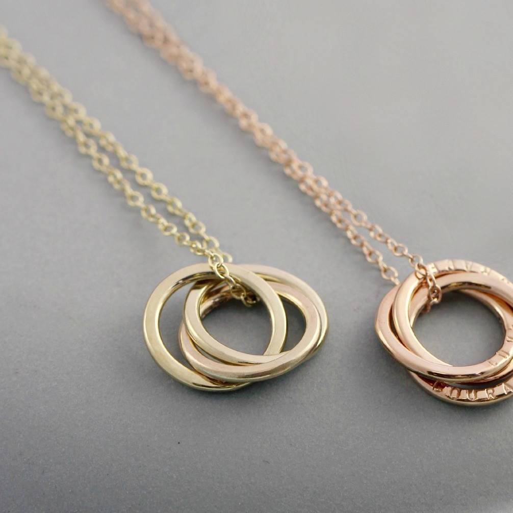 Personalised Yellow Gold Russian Ring Necklace By Posh Totty Designs ...