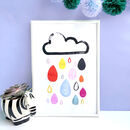 Rainbow Rain Print By Ickaprint | notonthehighstreet.com