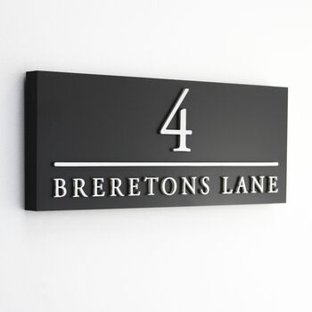Personalised House Sign With Parallel Line By Mac and lilly